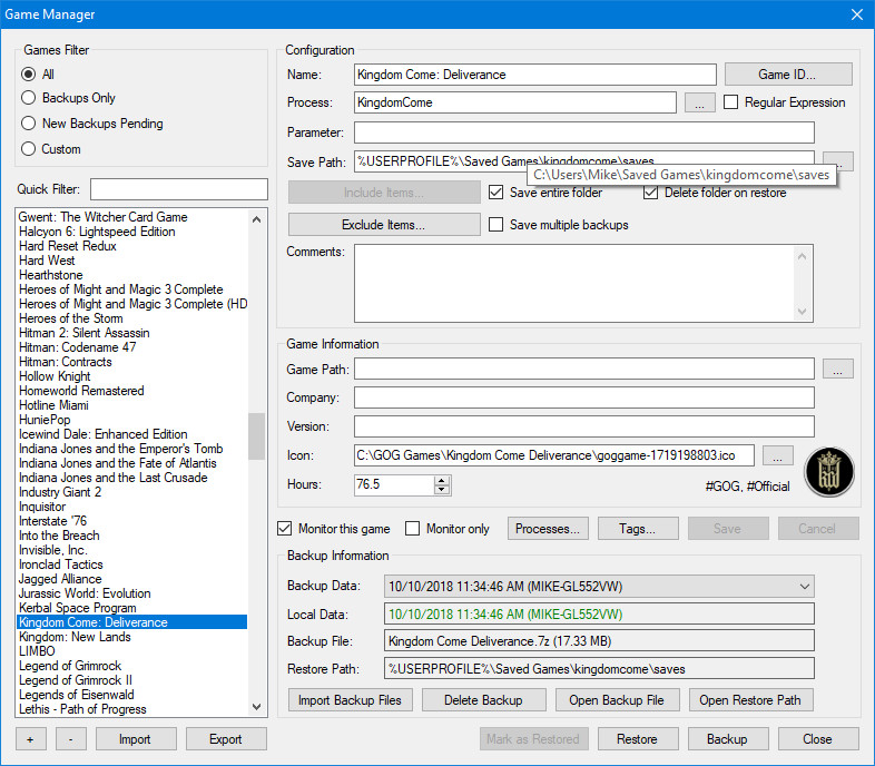 Game Backup Monitor [Manual]
